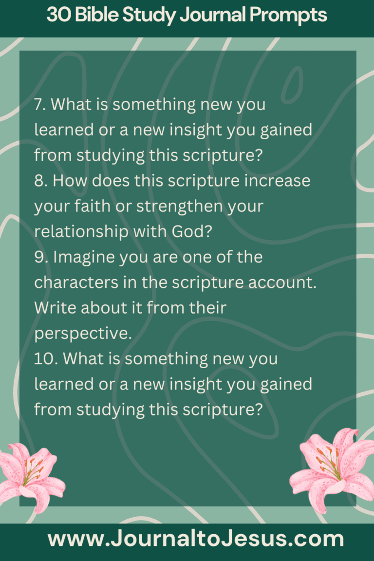 30 Bible Study Journal Prompts for Studying Scripture
