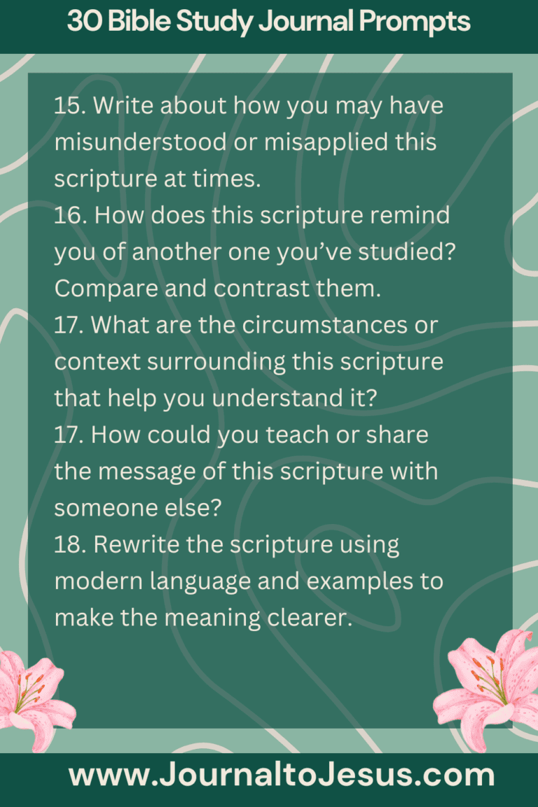 30 Bible Study Journal Prompts for Studying Scripture