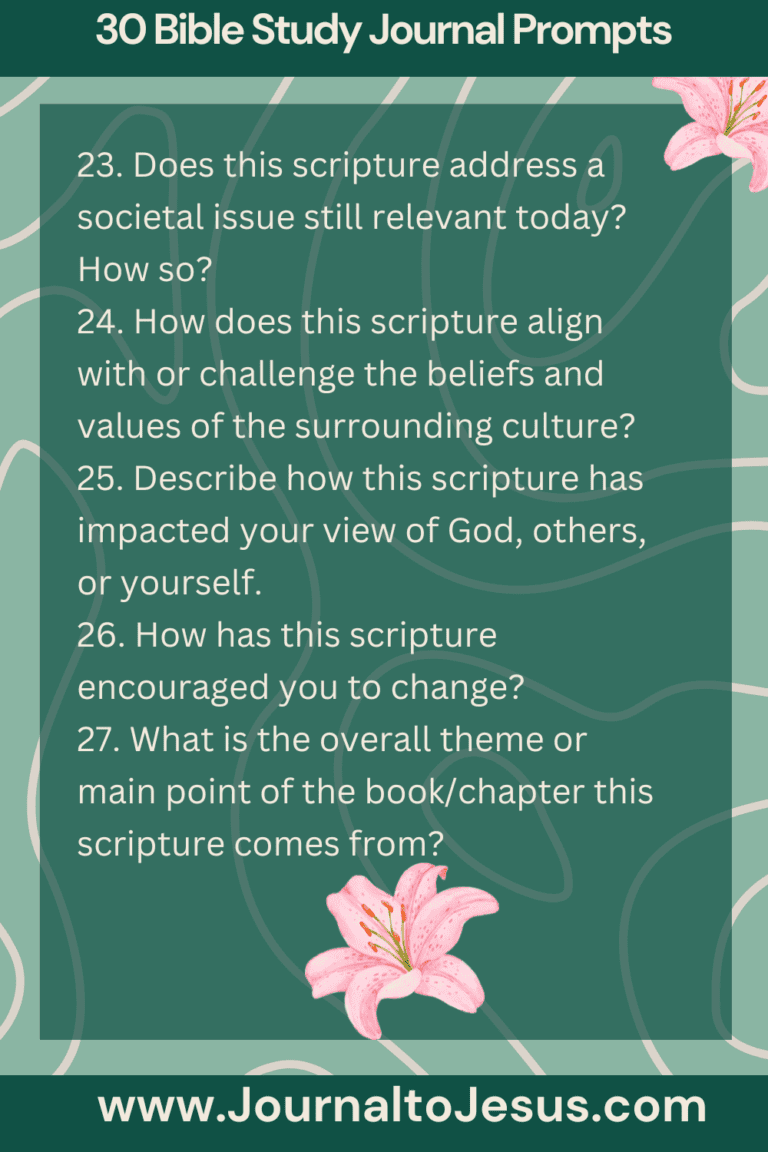 30 Bible Study Journal Prompts for Studying Scripture